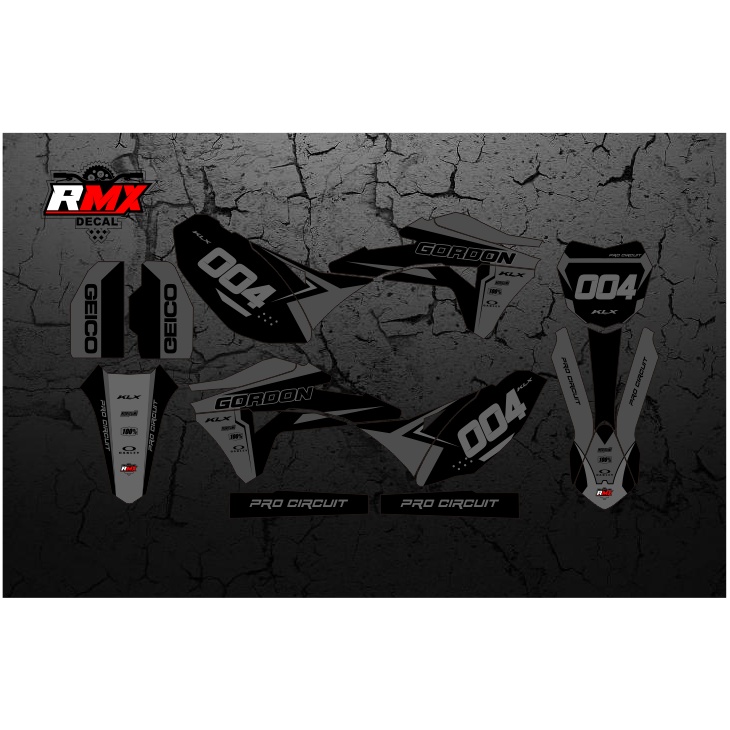Jual DECAL GORDON FULLBODY (001) DEKAL STIKER KLX GORDON HITAM MERAH ...