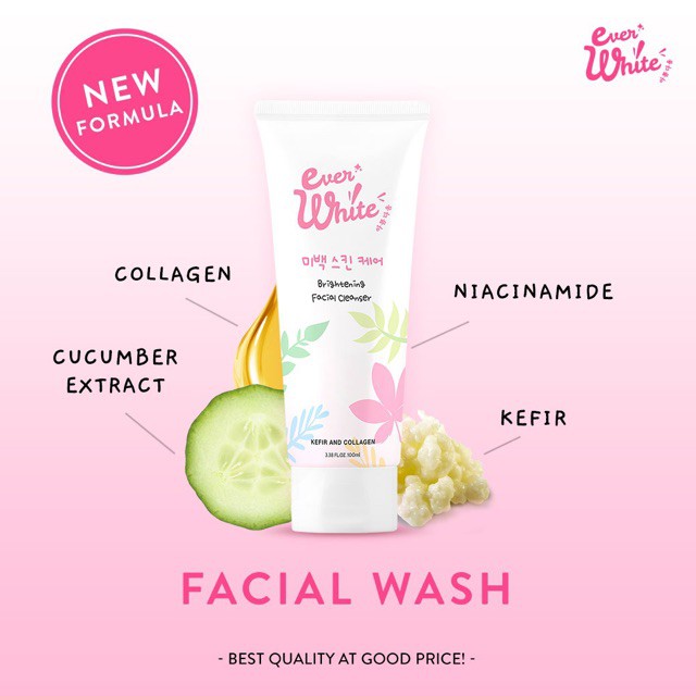 Jual [EVER WHITE] EVERWHITE FACIAL WASH 100 ML BRIGHTENING FACIAL ...