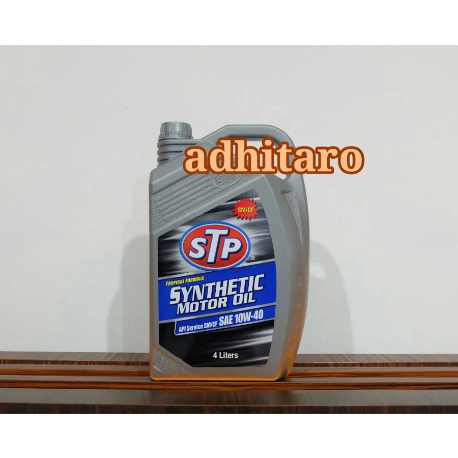 Jual Oli STP Synthetic Motor Oil SAE 10W-40 API service SM/CF ukuran 4L ...