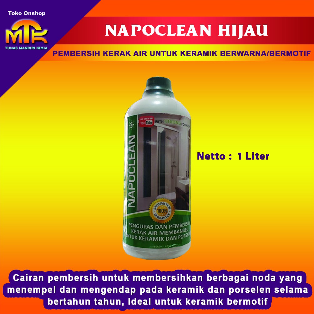Jual NAPOCLEAN STRONG Pembersih Noda Kerak Air Pada Keramik Bermotif ...
