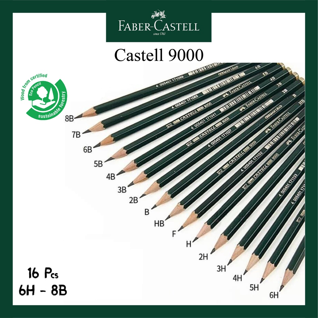 Jual Paket Pensil Faber Castell Lengkap H HB F B 2H 3H 4H 5H 6H 2B 3B ...