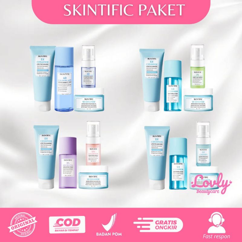 Jual Skintific Paket Glowing set / Acne set / Hydrating set / Barrier ...