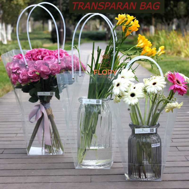 Jual Paper Bag Bunga / Kotak Bunga [Transparan - Polos] | Shopee Indonesia