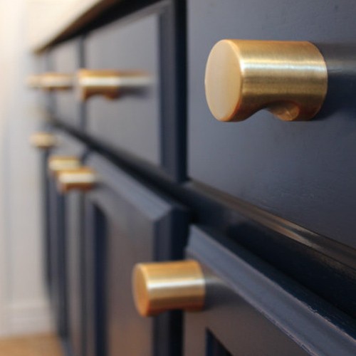 Jual Line Handle Gold Knob Satin Modern Alloy Tarikan Emas Batang Bulat ...