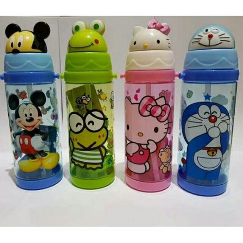 Jual Botol minum kepala karakter Doraemon Hello Kitty Keropi Mickey ...