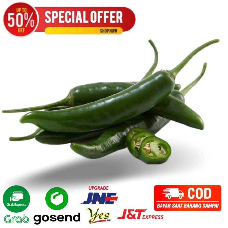 Jual Cabe ijo besar cabai tanjung 100 gr sayur sayuran segar bandung ...