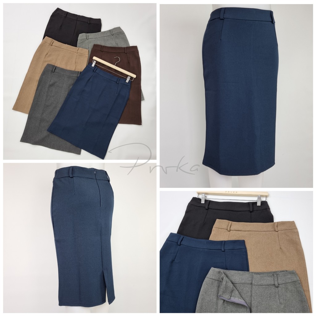 Jual Rok Kerja Wanita / Kantoran. Model SPAN PENDEK / SELUTUT - BELAHAN ...