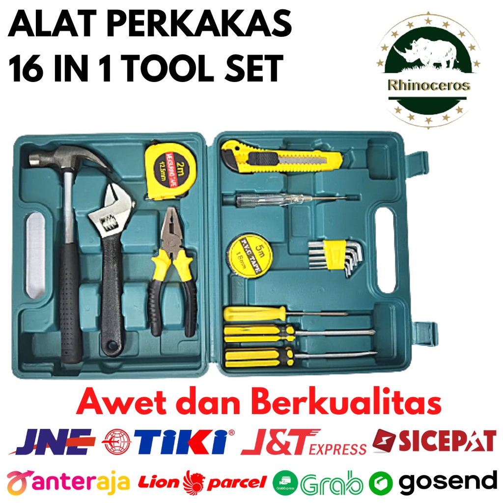 Jual Alat Pertukangan Toolkit Set Perkakas Tukang Tool Set 16 in 1 Tool ...