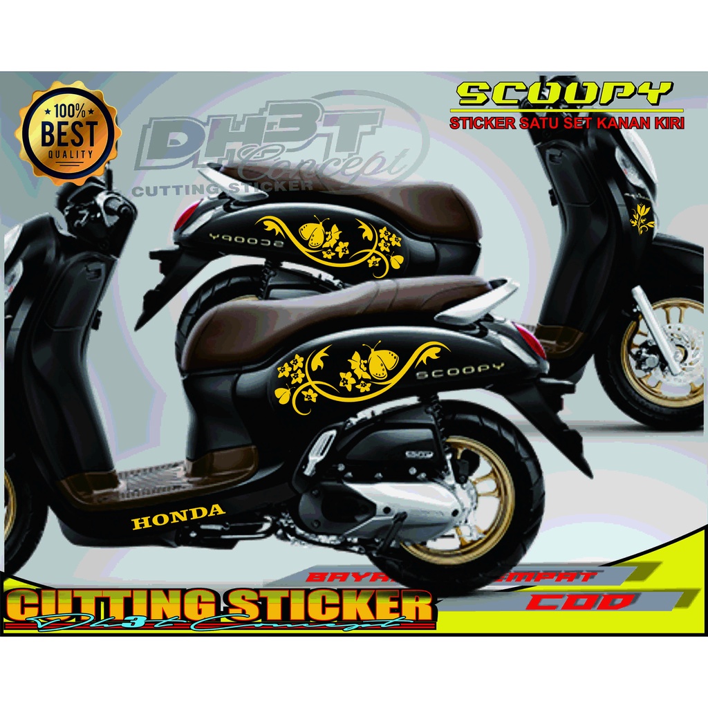 Jual STICKER SCOOPY FRAME FLOWER BUTTERFLY CUTTING STICKER SCOOPY 2021 ...