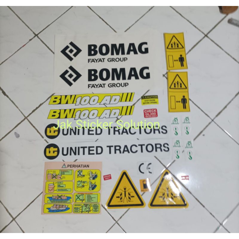 Jual Stiker Bomag BW100AD Sticker Alat Berat Tandem Vibratory Rollers ...