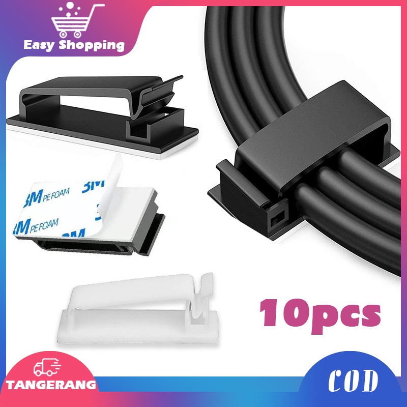 Jual 10 pcs Klip Kabel Tempel / Penjepit Kabel Dinding / Klip Kabel ...