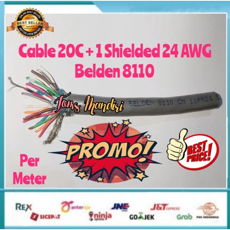 Jual Cable 20C + 1 Shielded 24 AWG Belden 8110 Per 1 Meter | Shopee ...