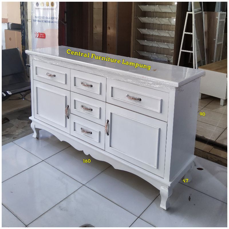 Jual rak tv / buffet tv / meja konsul kayu putih minimalis | Shopee ...