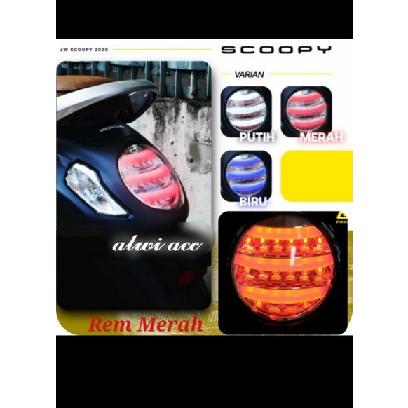 Jual Lampu stop new scopy 2020 2021 2022 led JPA putih merah biru ...