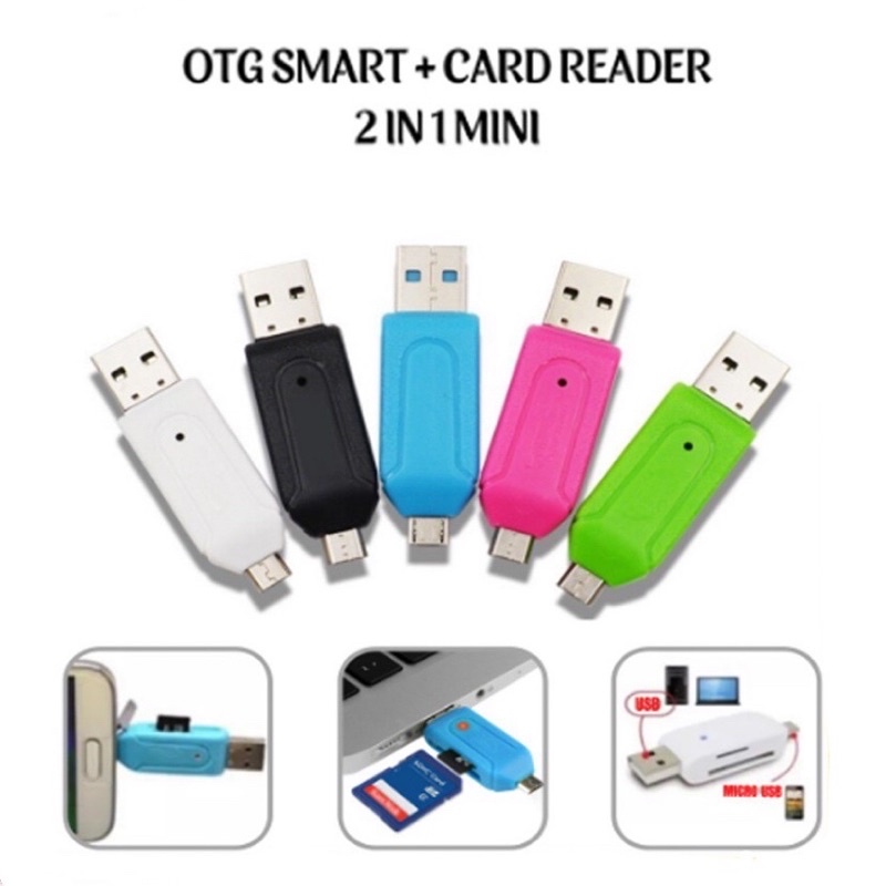 Jual Cardreader OTG Smart USB To Micro 2in1 Card Reader TF Card Micro SD | Shopee Indonesia