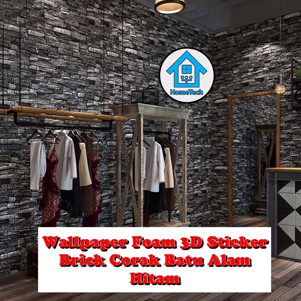Jual HT Wallpaper Foam 3D Brick Wall Paper Sticker Corak Bata Alam ...