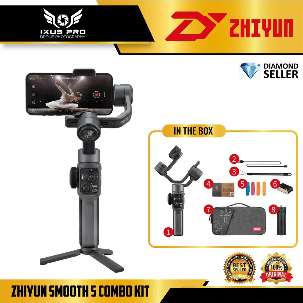 Jual ZHIYUN Smooth 5 Handheld Stabilizer 3-Axis Smartphone Gimbal | Shopee Indonesia