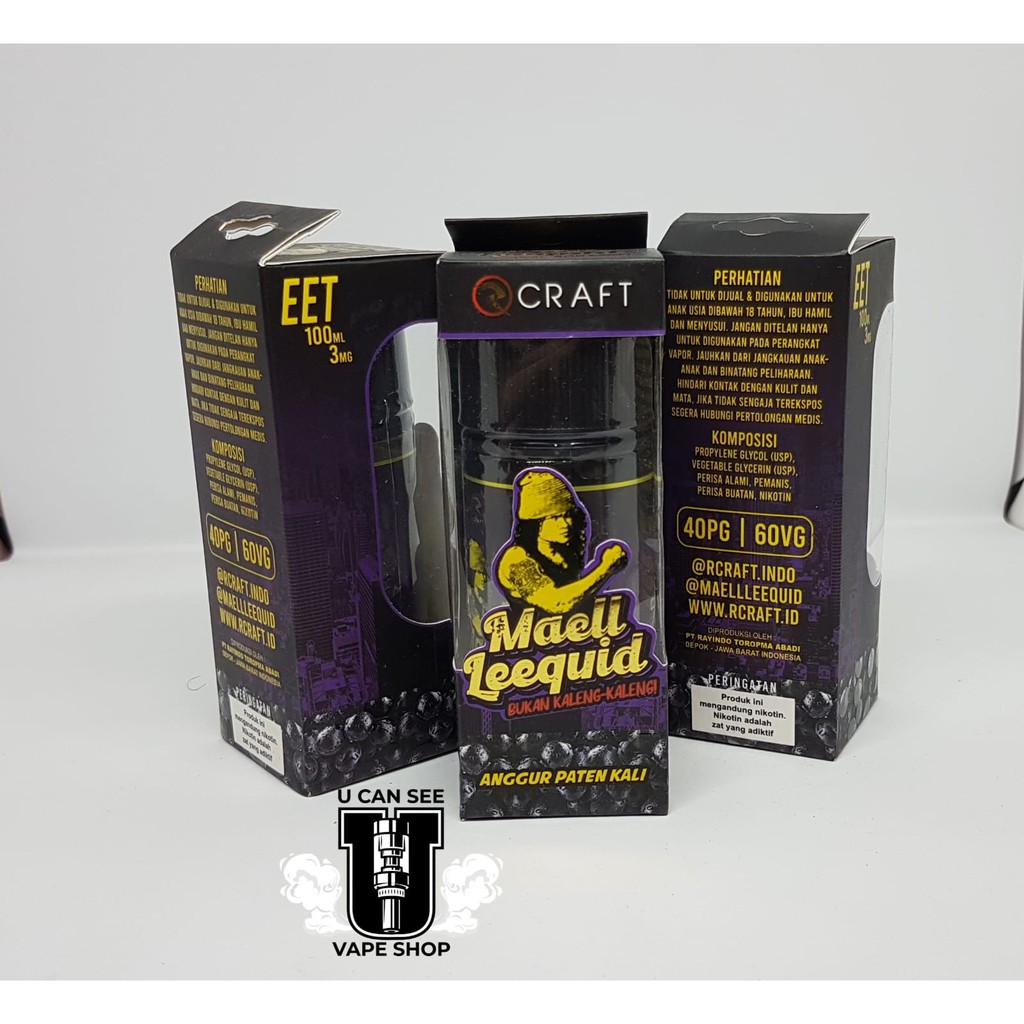 Jual LIQUID MAELL LEEQUID 100ML 3MG ANGGUR PATEN KALI MAEL LEE RCRAFT ...