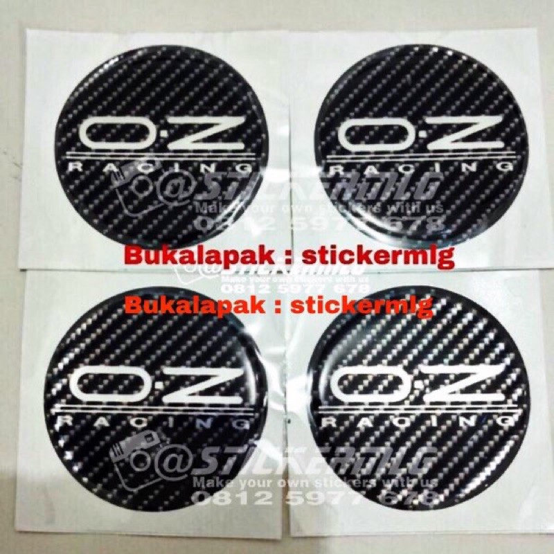 Jual STICKER TIMBUL TUTUP DOP VELG MOBIL OZ RACING MOTIF CARBON LUXURY ...