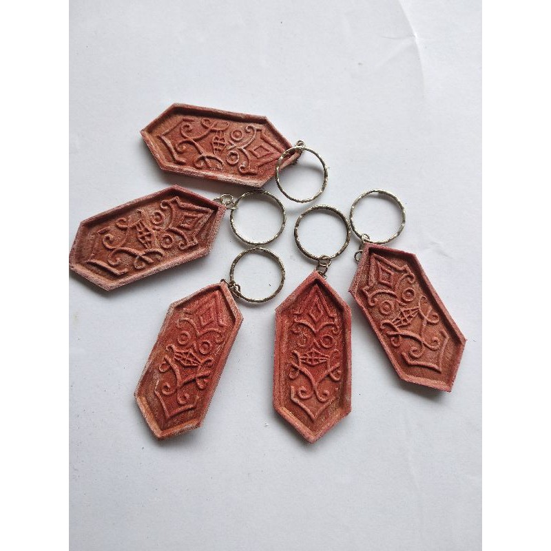 Jual gantungan kunci motif tameng bahan dari getah nyatu | Shopee Indonesia