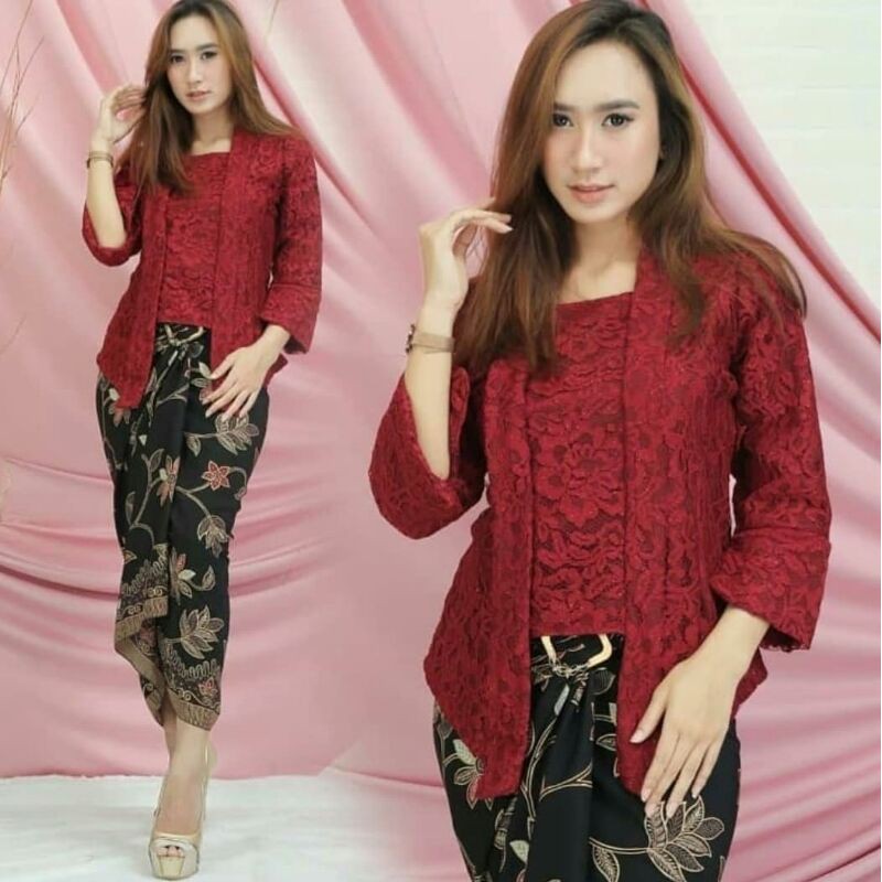 Jual SET KEBAYA BRUKAT/KEBAYA BROKAT KUTUBARU 78/SET ROK LILIT BATIK/KEBAYA | Shopee Indonesia
