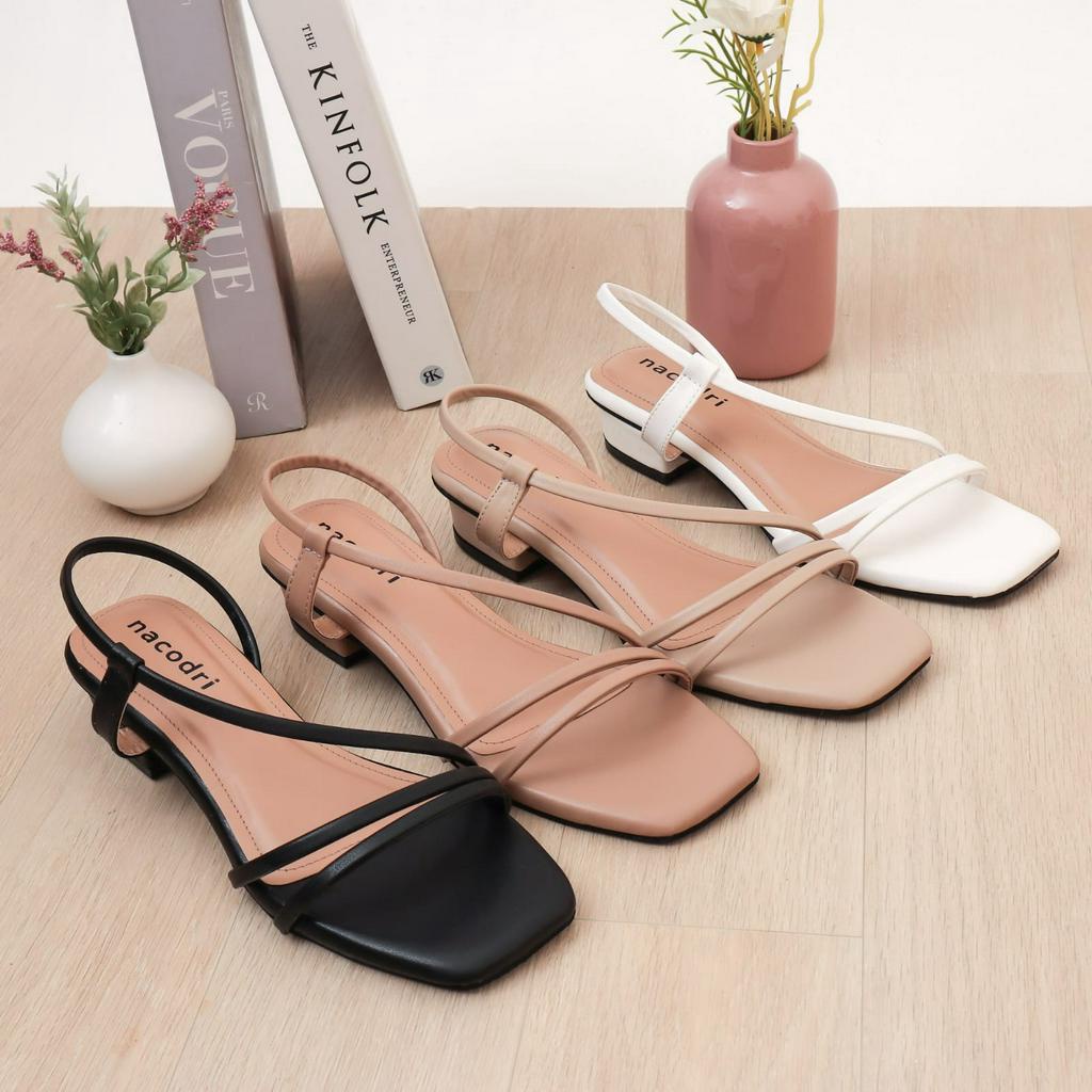 Jual Nacodri Talita Sandal Heels Wanita Sendal Tali silang hak 3cm ...