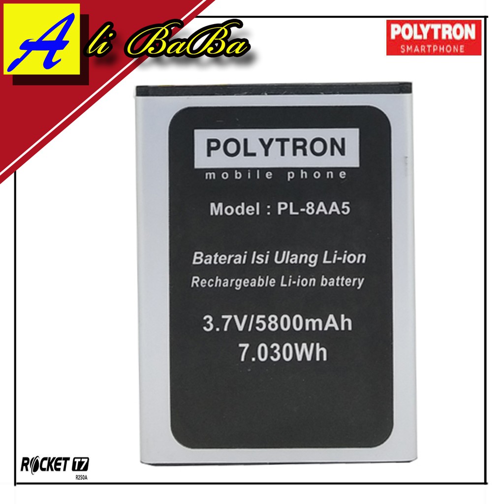 Jual Baterai Handphone Polytron Rocket T7 R250A PL-8AA5 Double Power ...