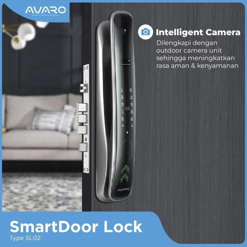 Jual AVARO digital Handle Kunci Pintu rumah Elektronik Fingerprint smart Door Lock Security ...