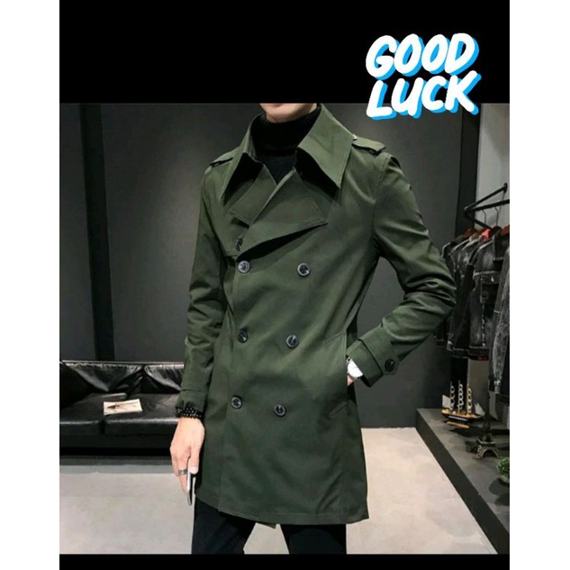 Jual jaket coat pria nevy/jas coat hitam /jaket pria coat abu/ jubah ...