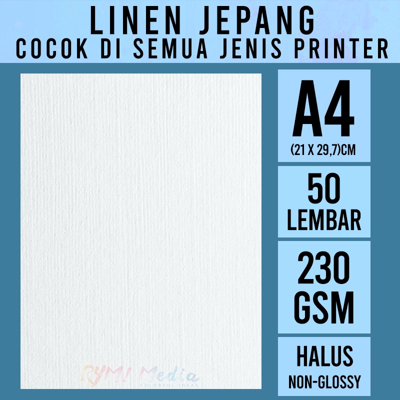 Jual LINEN Jepang 230 gsm A4 isi 50 lembar / Kertas HVS Linen Tebal 230 gram Undangan Sertifikat ...