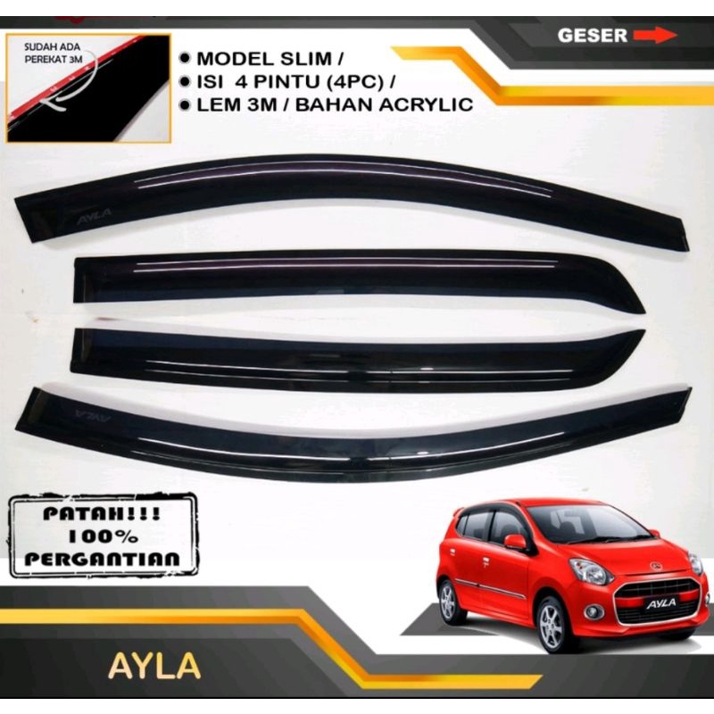 Jual Talang air pintu mobil AYLA TAHUN 2013-2022 Model SLIM CEMBUNG | Shopee Indonesia