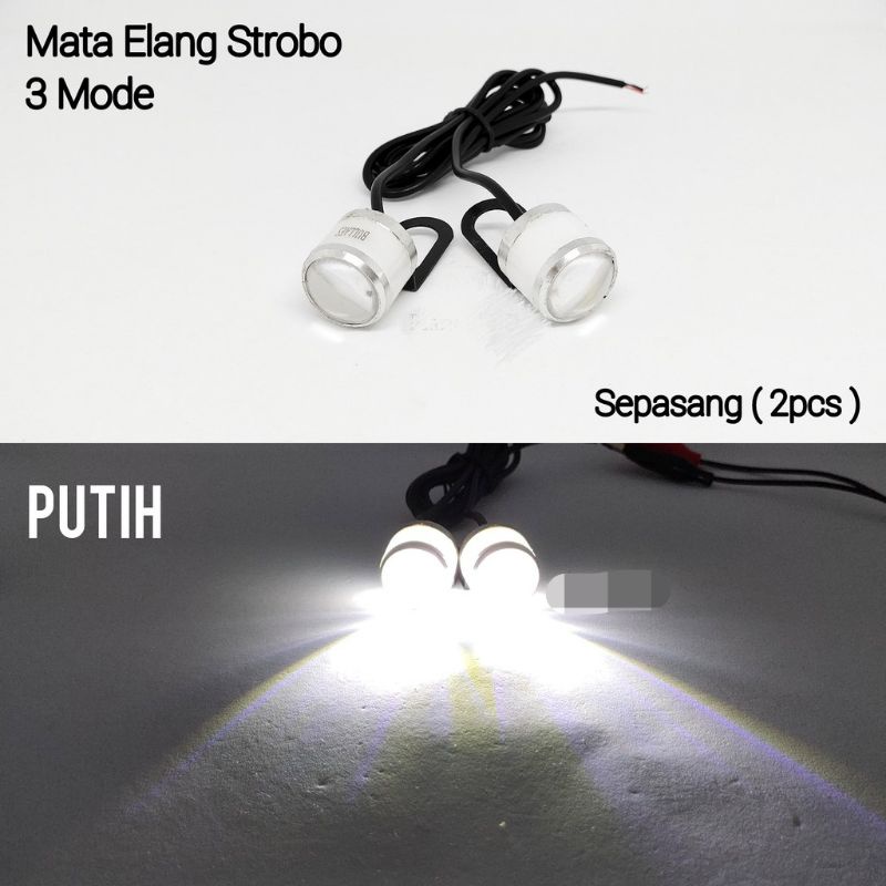 Jual Lampu LED Mata Elang Strobo 4D Kedip 3 Mode Eagle Eyes Breket Besi L | Shopee Indonesia