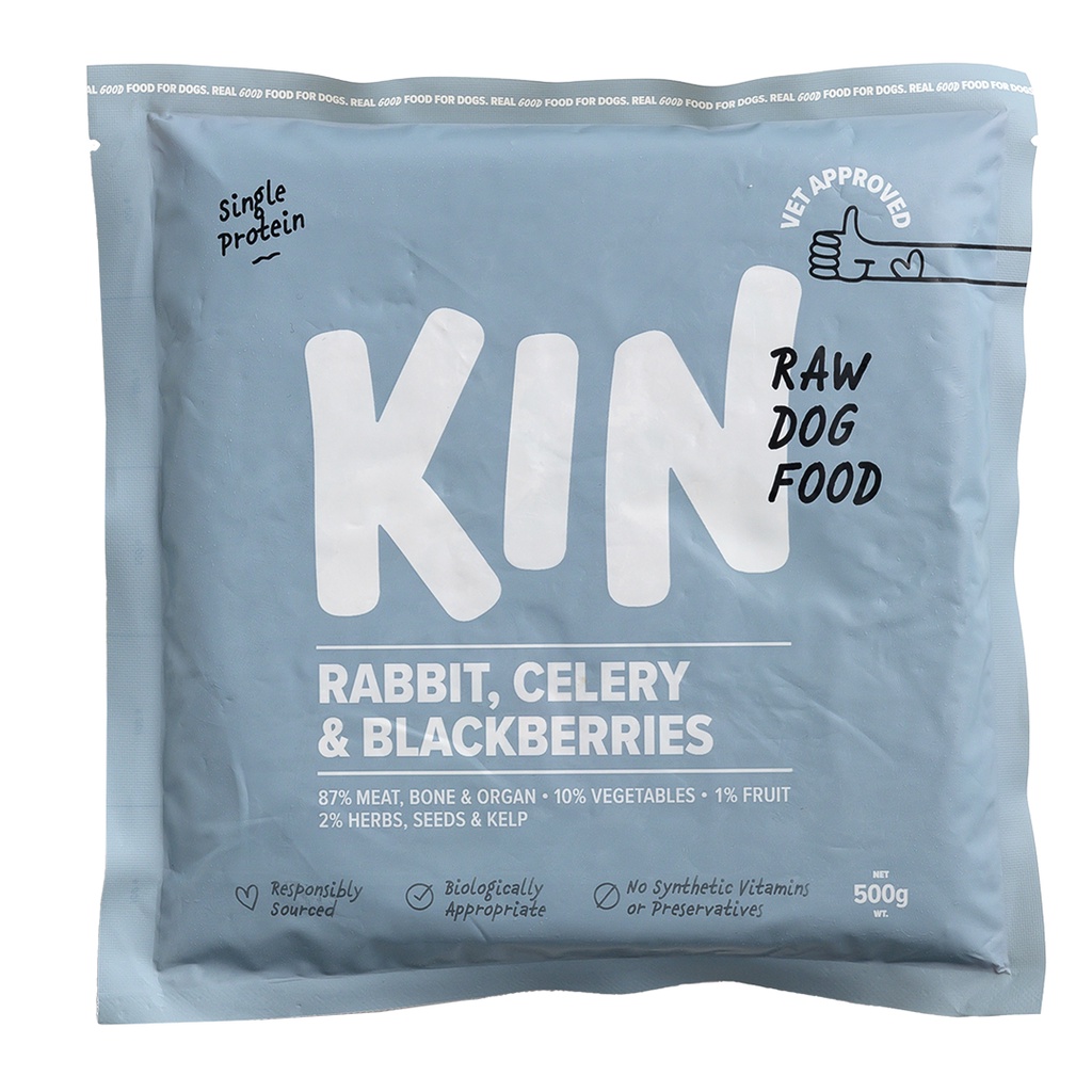 Jual KIN DOG FOOD Rabbit, Celery & Blackberries 500g | Shopee Indonesia