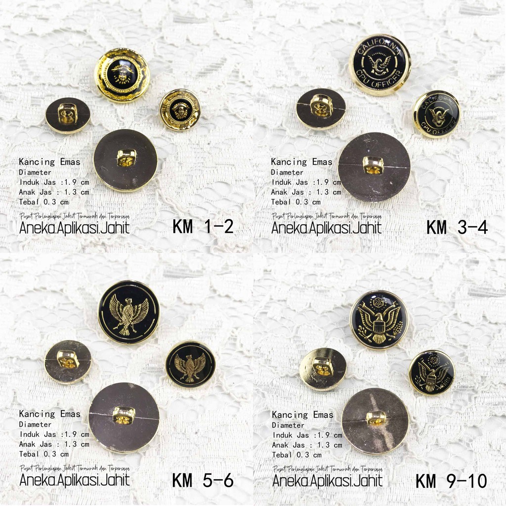 Jual 12 BIJI KANCING JAS EPOXY / KANCING JAS EMAS PERAK / KANCING ...