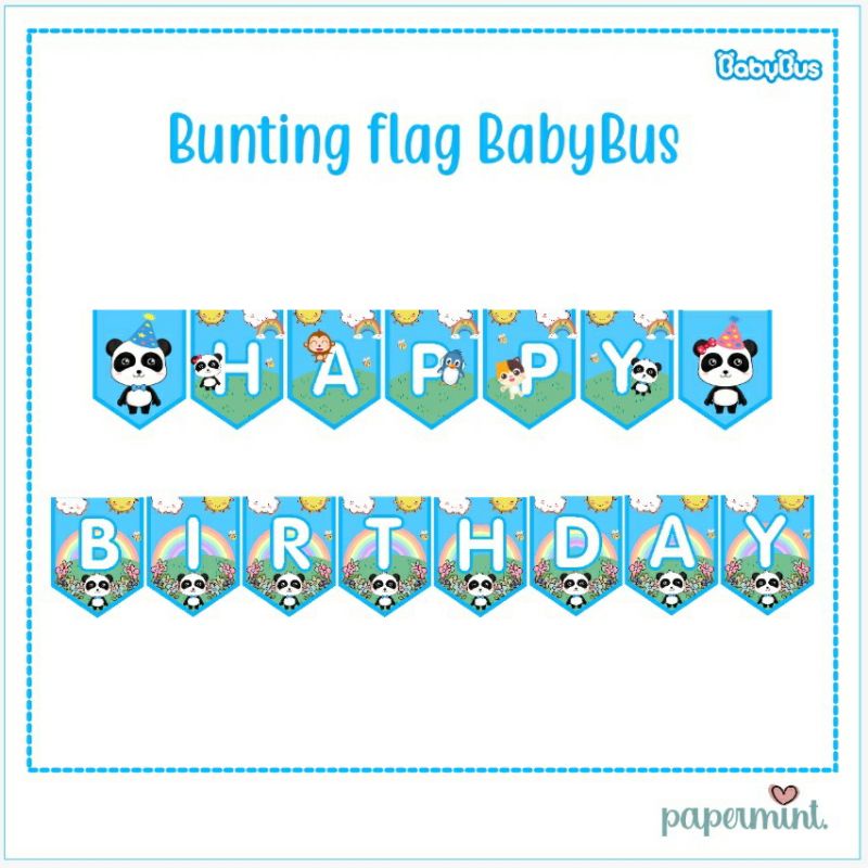 Jual Bunting Flag Banner BabyBus HARGA PER HURUF | Shopee Indonesia