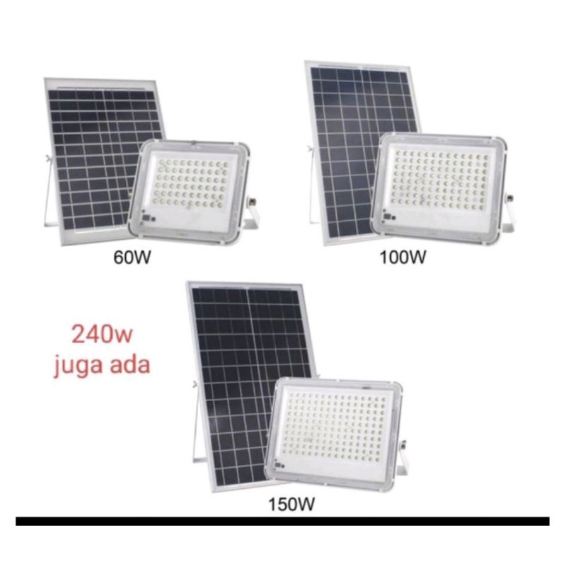 Jual Lampu sorot led solar sel panel surya matahari 60w 100w 150w 150 ...