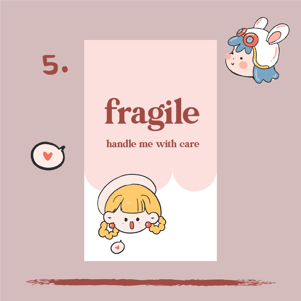 Jual Small Aesthetic Fragile Sticker Cute online shop sticker tanda ...