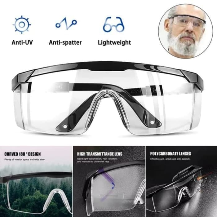 Jual Kacamata safety antivirus safety glasses APD Kacamata lab medis ...
