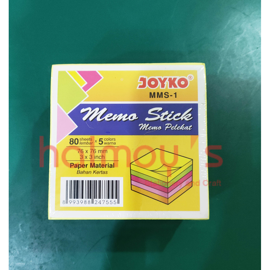 Jual MEMO STICK / STICKY NOTES JOYKO MMS - 1 ( 3 X 3 INCI / 76 X 76 MM ...