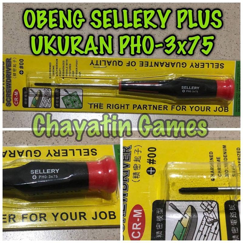 Jual Obeng Sellery Model Plus ( + ) Ukuran PH0-3x75 Untuk Kacamata ...