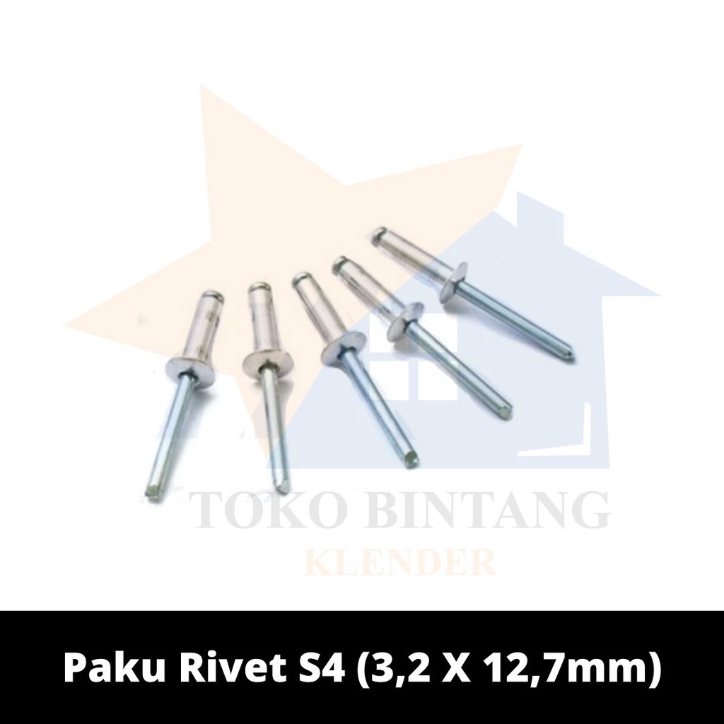 Jual Paku Rivet / Paku Keling S4 (3,2 X 12,7mm) (pcs) | Shopee Indonesia