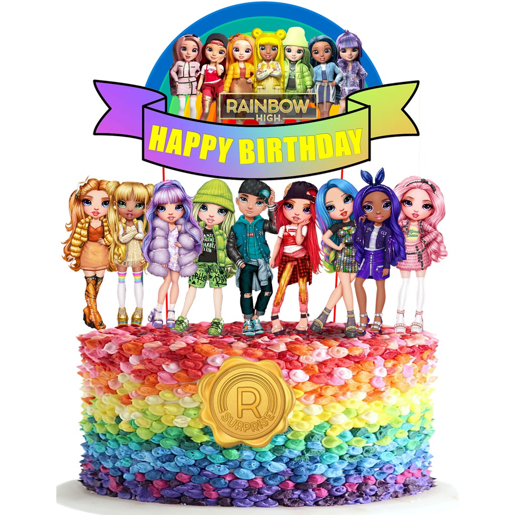 Jual RAINBOW HIGH CAKE TOPPER | Shopee Indonesia