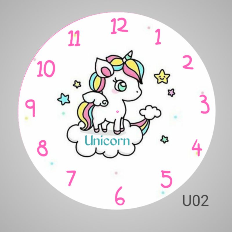 Jual JAM KARAKTER UNICORN - JAM DINDING UNICORN , DESIGN UNIK, KAYU MDF ...