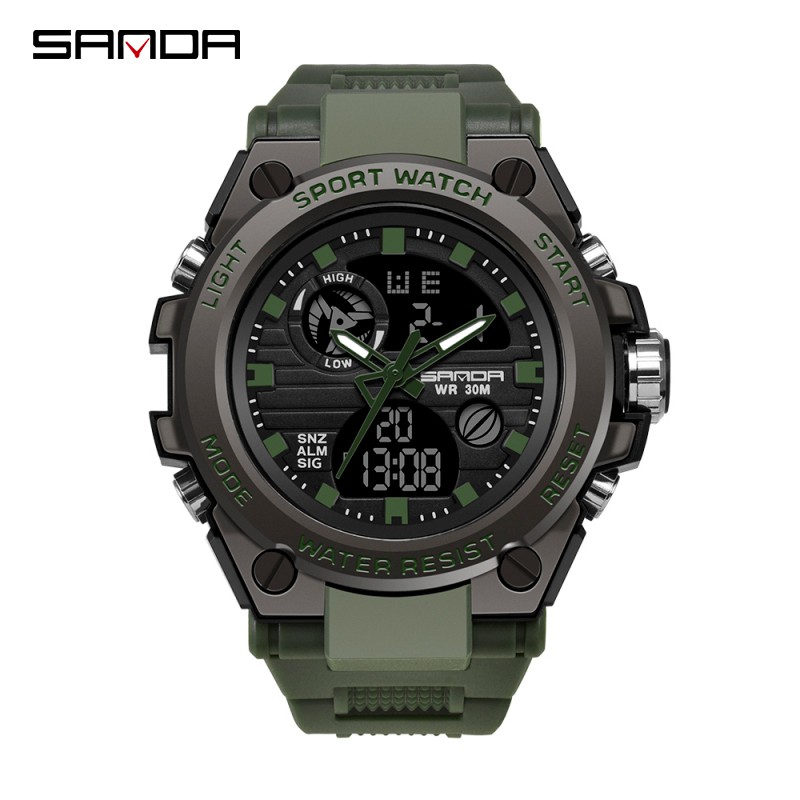 Jual SANDA 739 Jam Tangan Pria Digital Analog Tali Rubber Chronograph ...