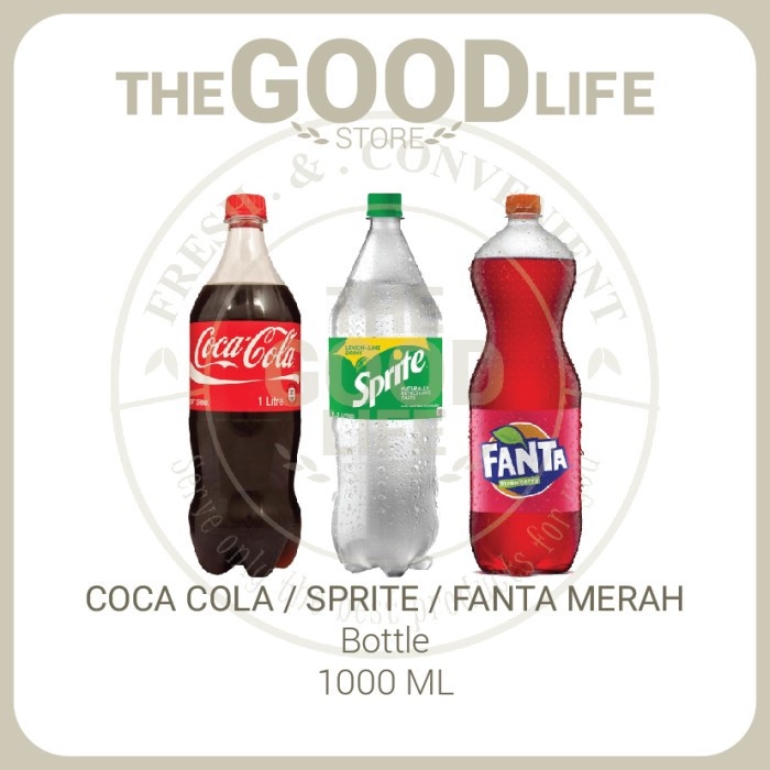 Jual Soda Coca Cola Sprite Fanta Soft Drink Botol 1000ml 1L | Shopee Indonesia