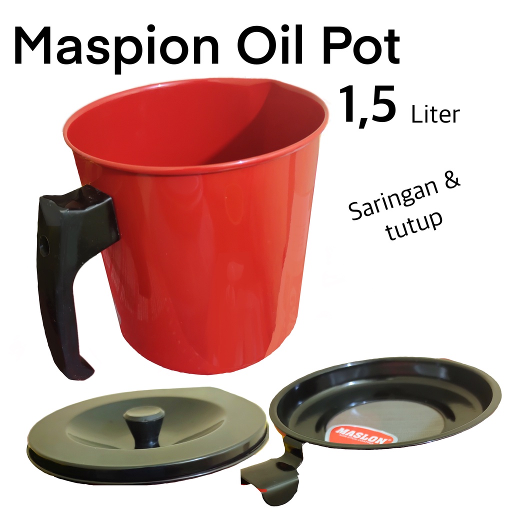 Jual MASPION Oil Pot / penyaring minyak jelantah 1,5 liter | Shopee ...