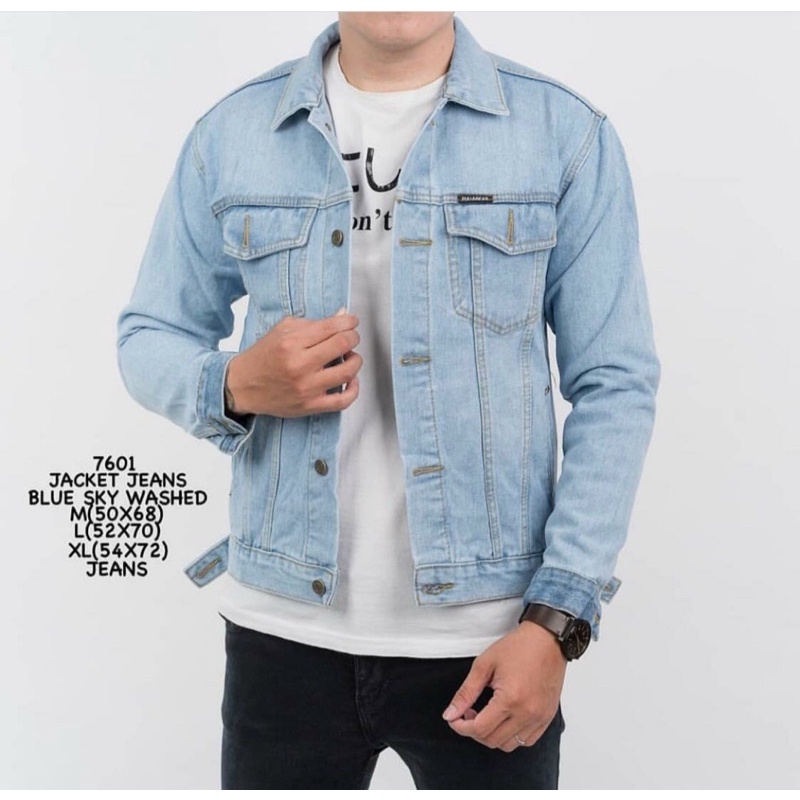 Jual Jaket Jeans Pria Biru Muda | Shopee Indonesia