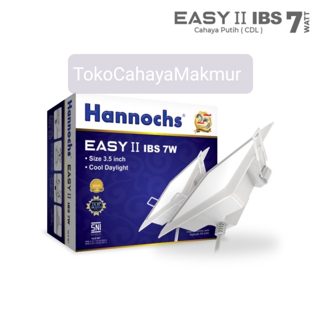 Jual Lampu LED Downlight Hannochs Easy II IBS Square Segi 3w,5w,7w,9w,12w,15w,20w,25w ...