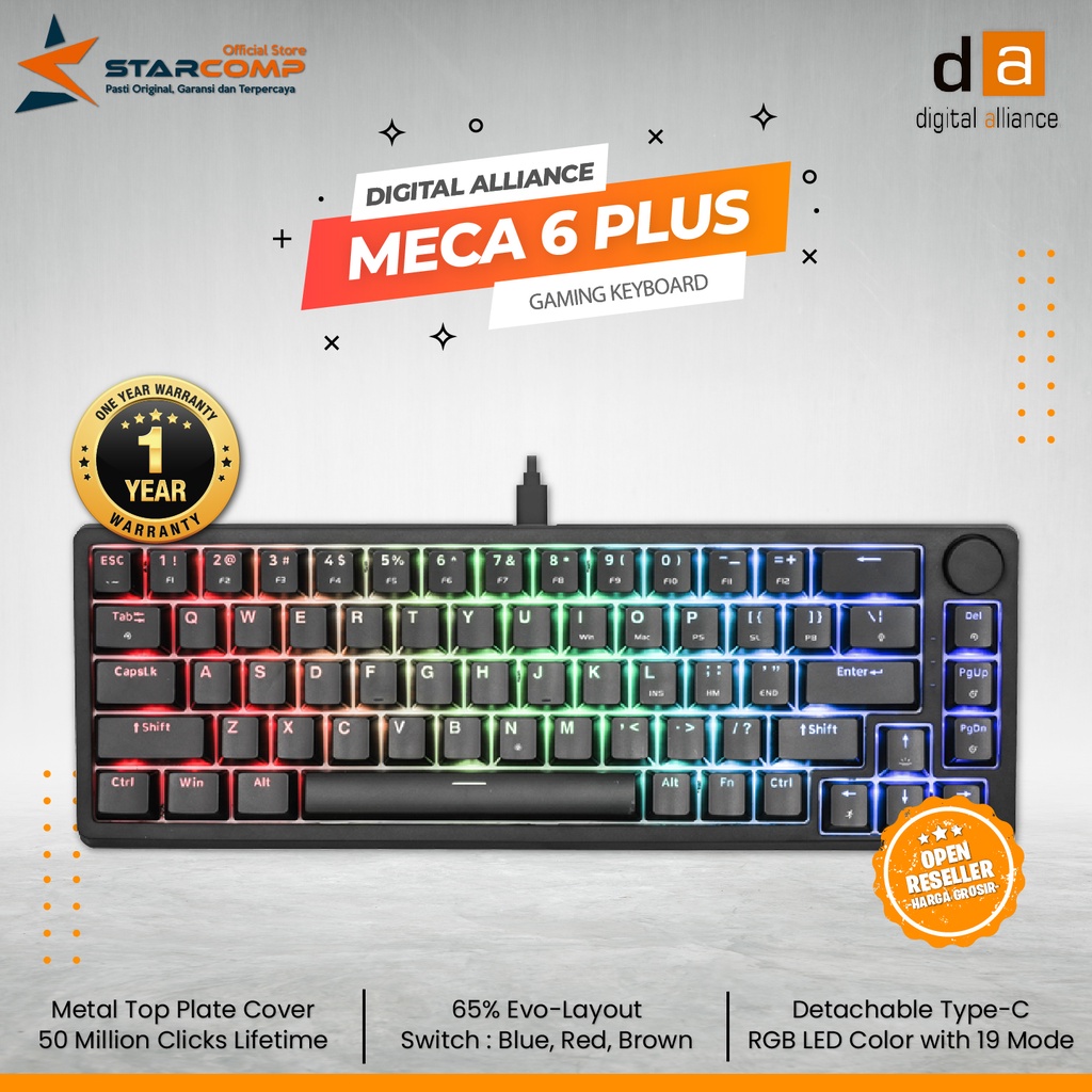 Jual Digital Alliance Keyboard Gaming Meca 6 Plus 65% RGB Mechanical ...