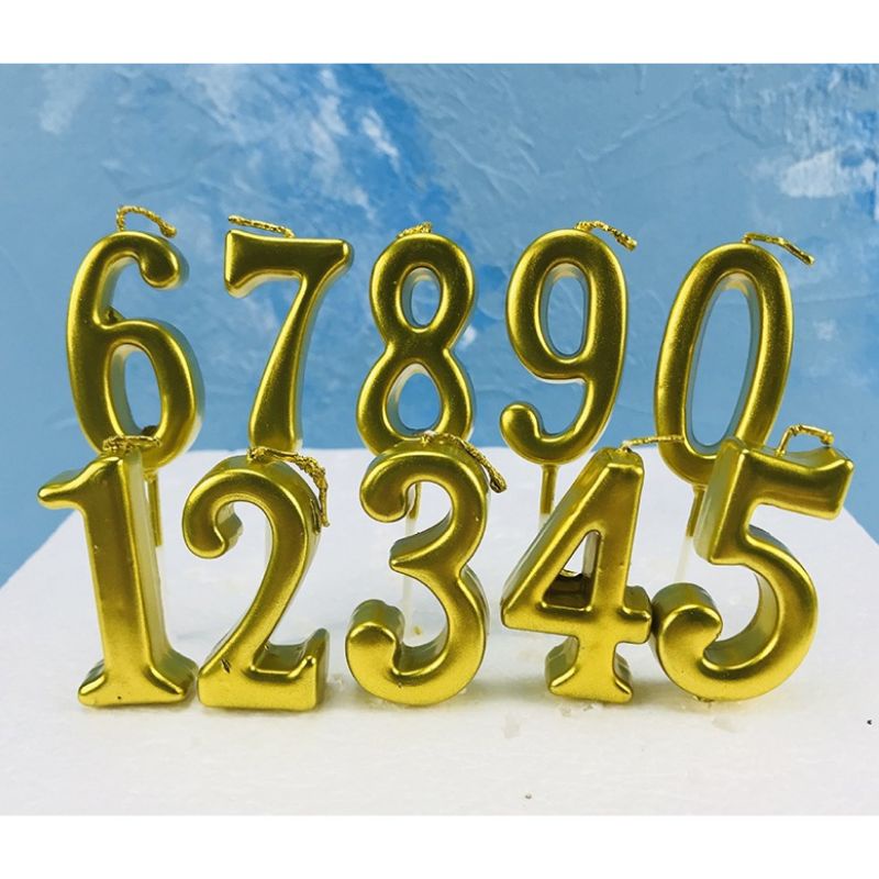 Jual LILIN ANGKA ULANG TAHUN GOLD LUCU UNIK WARNA EMAS BIRTHDAY CANDLE ...